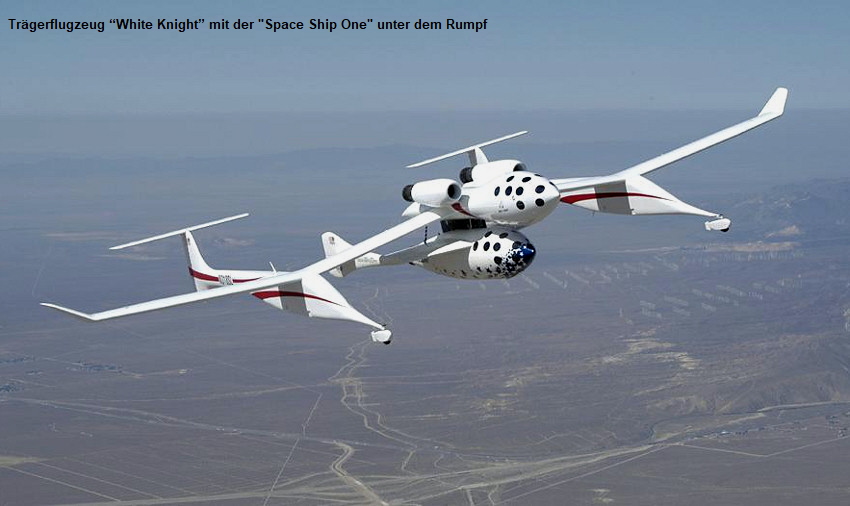 Space Ship One: Experimentalflugzeug mit Raketentriebwerk für den ...
