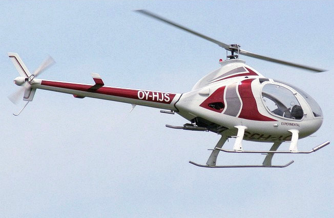 Rotorway Exec - Flugansicht des Hubschraubers