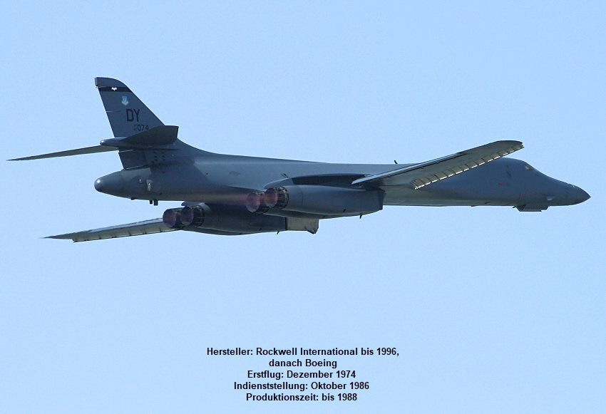 Rockwell B1 Lancer: schwerer Langstreckenbomber der U.S. Air Force