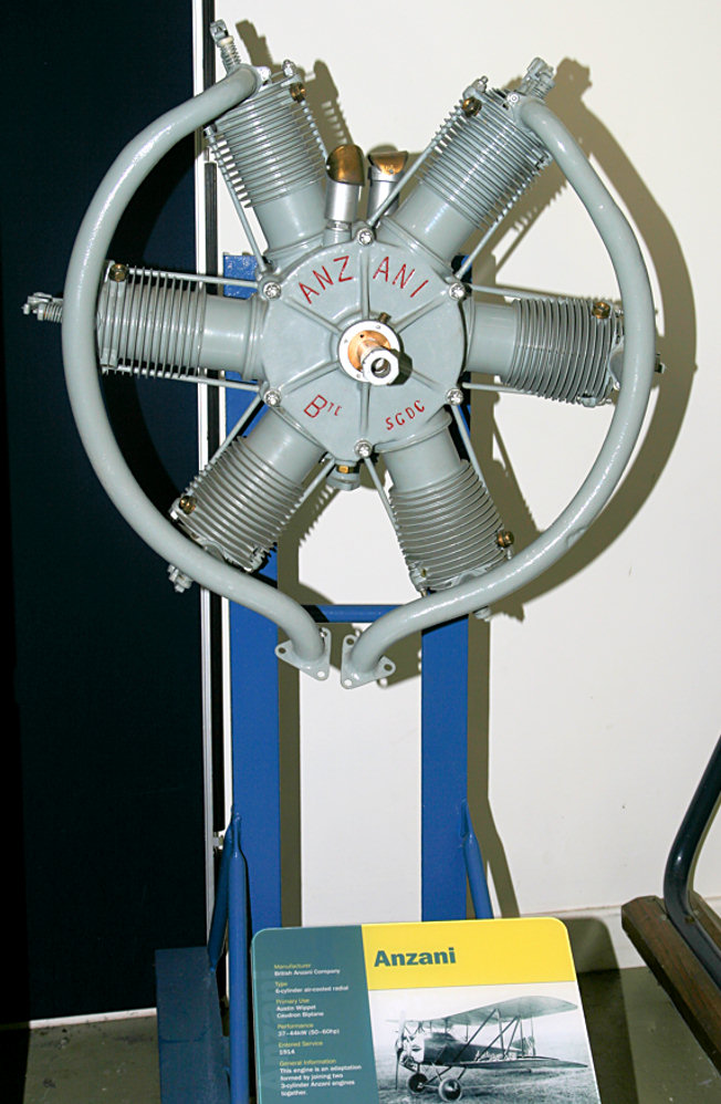 Anzani - Umlaufmotor mit 6 Zylinder